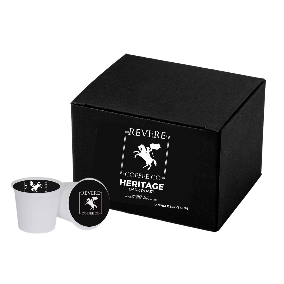 Heritage (Dark Roast) Single Serve Pods – Revere Coffee Company